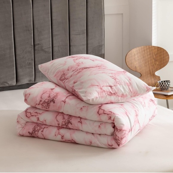 Bedding | Pink Marble Queen Size Comforter Set Bed In A Bag | Poshmark